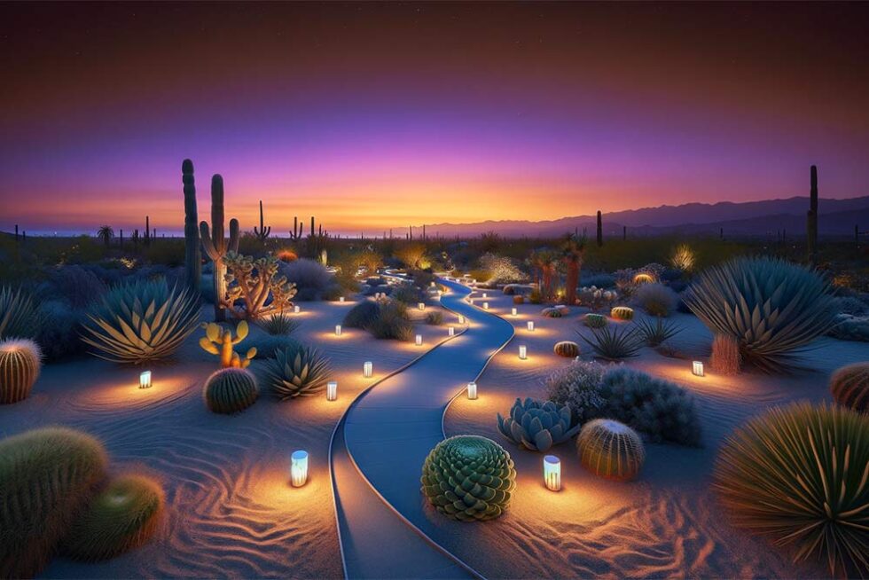 Illuminating Pathways in Your Desert Sanctuary - Desert Outdoor Lighting